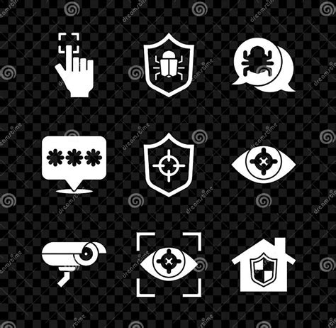 Set Fingerprint System Bug Security Camera Eye Scan House Under Protection Password And