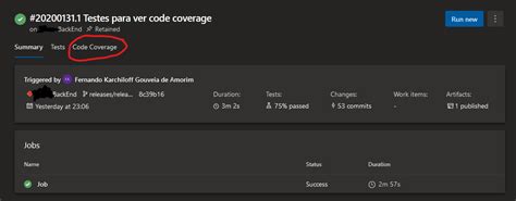 code coverage tab doesn t appear even with published cobertura files