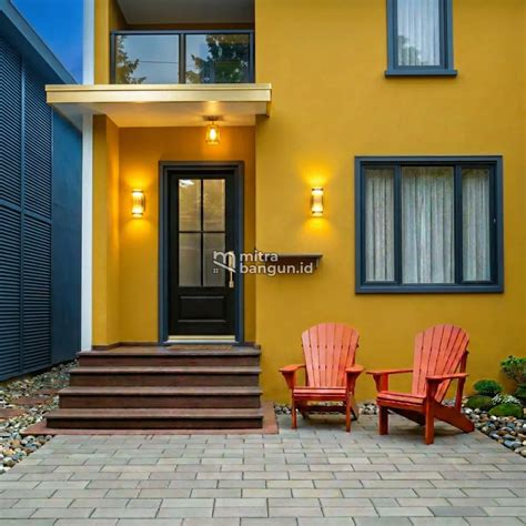 Cat Rumah Warna Kuning Tampak Depan Ruang Ada 9 Macam Mitrabangun Id