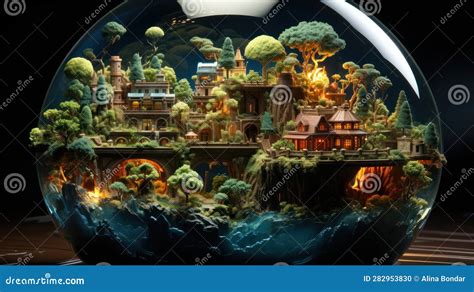 Vibrant Ecosystem Global Ecological Impact Created With Generative Ai Stock Illustration