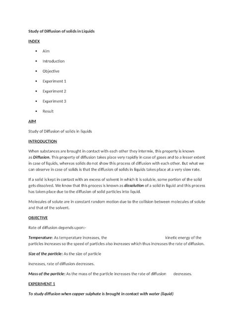 DOCX Study Of Diffusion Of Solids In Liquids And Rate Of Diffusion DOKUMEN TIPS