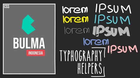 Css Bulma Typography Helpers Indonesia Youtube