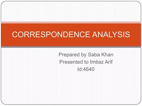correspondence analysis final ppt