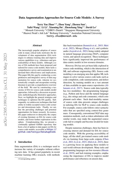 pdf data augmentation approaches for source code models a survey