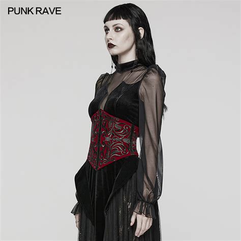 Punk Rave Ws 616ydf Velveteen And Applique Embroidery Corset Design Go