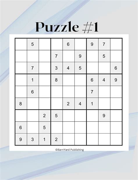 10 Printable Easy Sudoku Large Print Puzzle Pack 10 Puzzles 85 X
