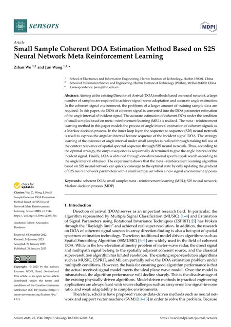 Pdf Small Sample Coherent Doa Estimation Method Based On S2s Neural