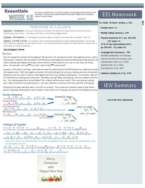 Classical Conversations Essentials Cycle 1 Week 12