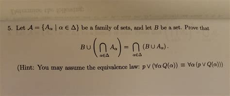 Solved Let A A Alpha Alpha Elementof Delta Be A Family Chegg Com