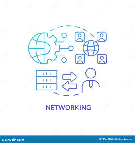 Networking Blue Gradient Concept Icon Stock Vector Illustration Of Outline Line 248447168