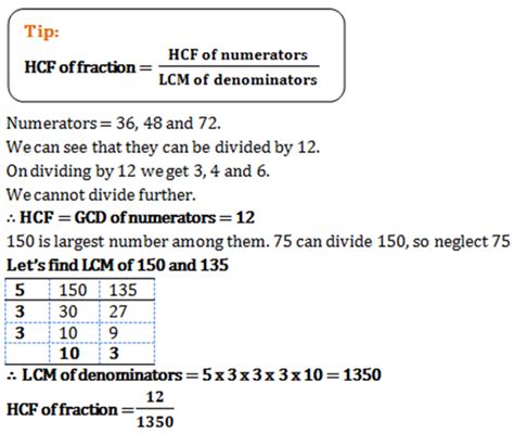 what is hcf of 36 75 48 150 72 135