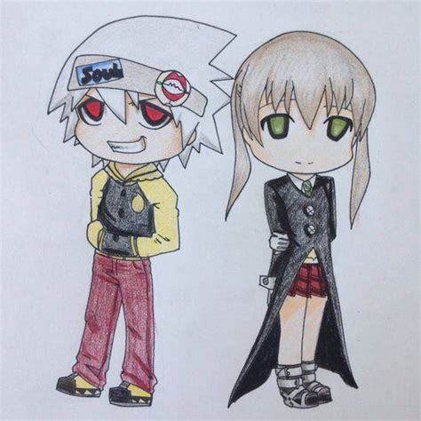 Q版soul和玛嘉《噬魂师》彩色简笔画图片大全
