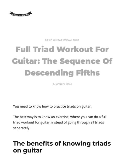 The Best Way To Practice Triads On Guitar The Descending Fifths Sequence Ep 4 Pdf