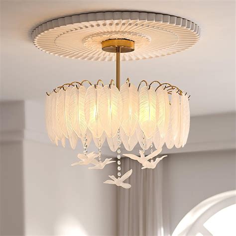 Glass Feather Ceiling Light Vakkerlight
