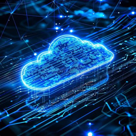 Cloud Computing On Motherboard Circuit With Internet Connectivity Concept Futuristic Cloud