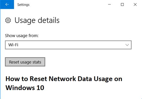 Reset Network Data Usage On Windows 10 Guide Techcult