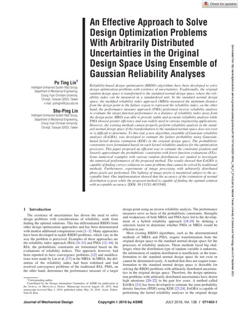 An Effective Approach To Solve Design Optimization Problems With Arbitrarily Distributed