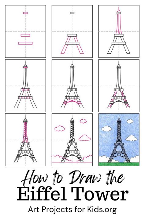 Step By Step Guide Drawing The Eiffel Tower