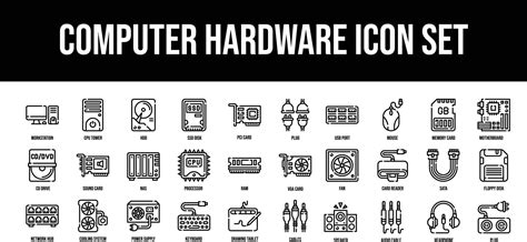 Computer Hardware Icons Set