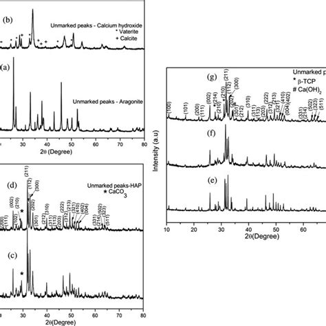 Xrd Pattern Of A Raw Snail Shell B Sintered Snail Shell Powder