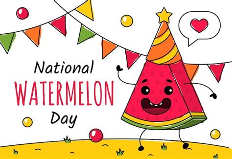 Premium Vector National Watermelon Day On August 3