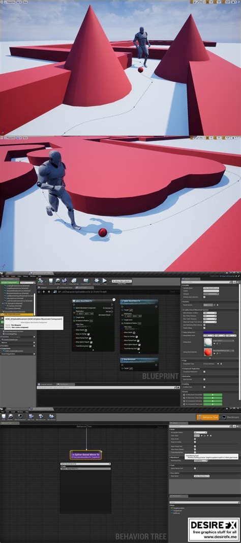 Desire FX D Models Unreal Engine AI Spline Based Movement System