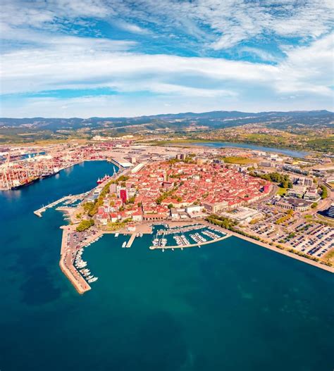 Captivating Summer View From Flying Drone Of Koper Port Stock Photo Image Of Heritage Famous