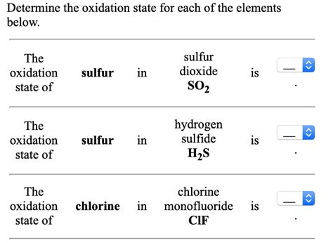 Solved Determine The Oxidation State For Each Of The