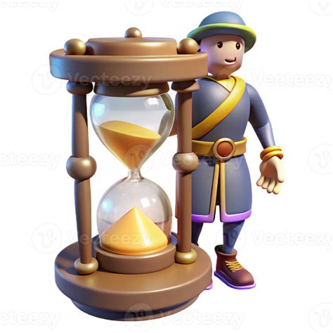 Extraordinary Artistic 3d Render Cartoon Hourglass Figure 4k 56755434 Png