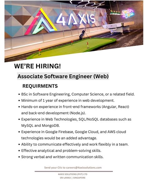 Associate Software Engineer Web Jobseekerlk