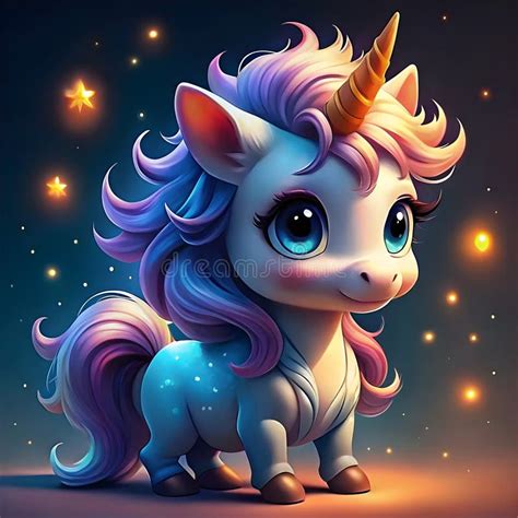 Cute Tiny Unicorn In A Whimsical 3d Animation Stock Illustration Illustration Of Character