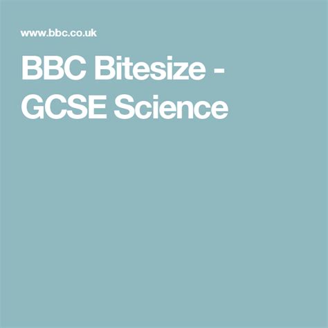 BBC Bitesize GCSE Science Gcse Science Science Websites Learning Science