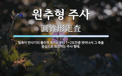 원추형 주사 뜻 빔축이 반사기의 물리적 축으로부터 1~2도만큼 벗어나서 그 축을 중심으로 회전하는 주사 형