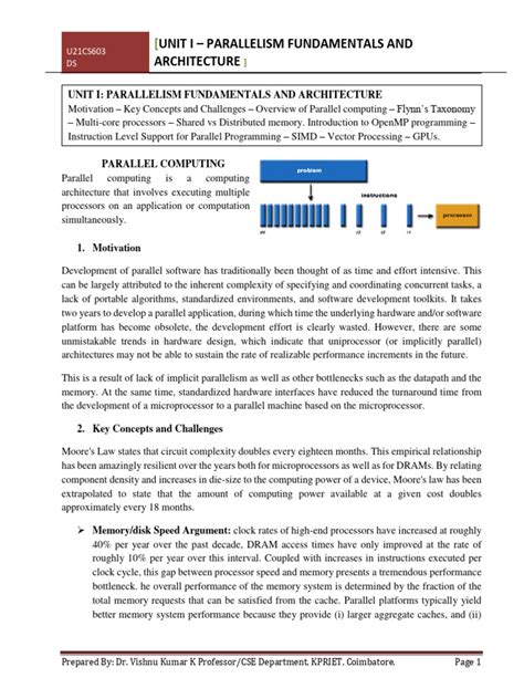 unit 1 pdf multi core processor parallel computing