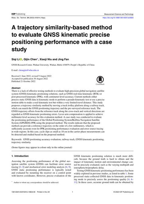 a trajectory similarity based method to evaluate gnss kinematic precise positioning performance