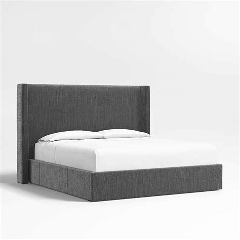 Grey Bed Frames And Dark Grey Bed Frames With Headboards Crate And Barrel