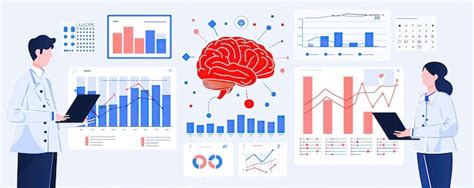 Aidriven Analytics Charts And Ai Brain Flat Design Illustration