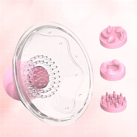 Amazon バイブ 乳首ローター10種回転モード Usb充電式 静音 手動空気ポンプ式 おっぱいカップ 柔らかいブラシ 3種類のマッサージブラシ交換可能大きさを合わせる ピンクの乳房乳首