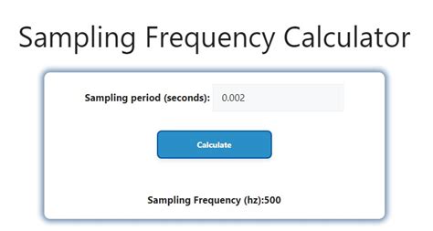 Sampling Frequency Calculator Savvy Calculator