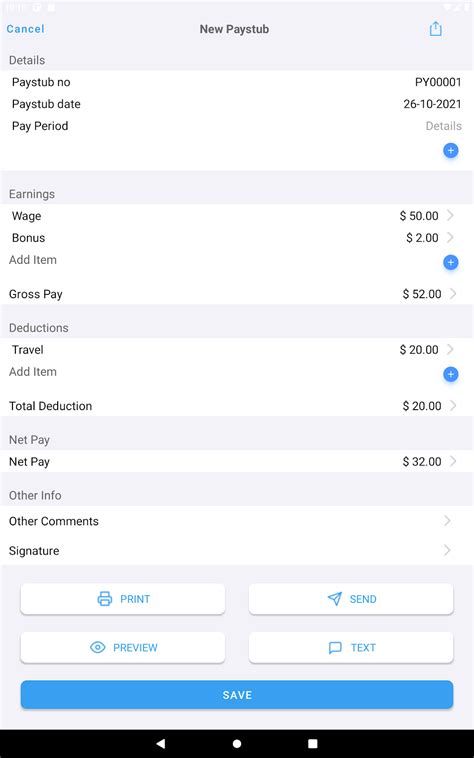 Android 용 Paystub Maker 다운로드