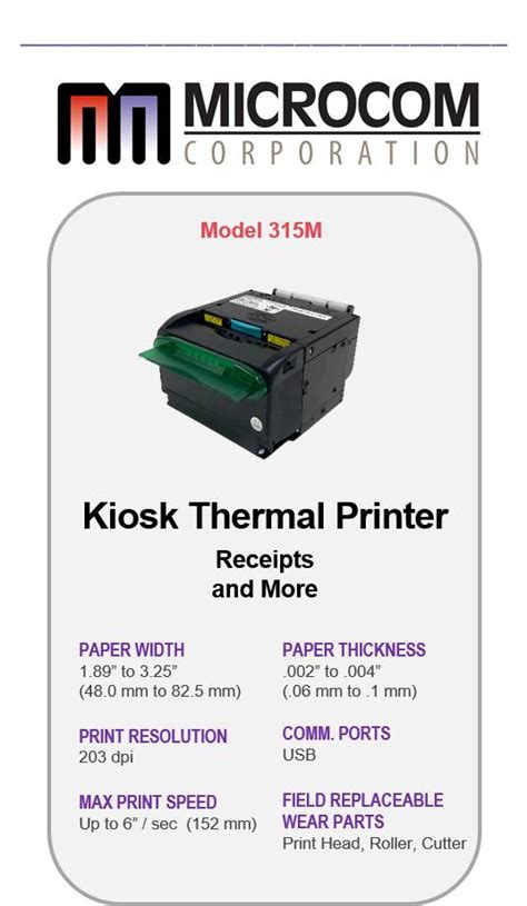 Our Model 315m Kiosk Thermal Microcom Corporation Facebook