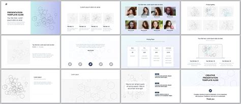 최소한의 프리젠테이션 포트폴리오 템플릿 블루 색상의 요소 연결 개념입니다 책자 커버 벡터 디자인입니다 전단지 전단지 책자에 대 한 프레 젠 테이 션 슬라이드를 보고 소셜