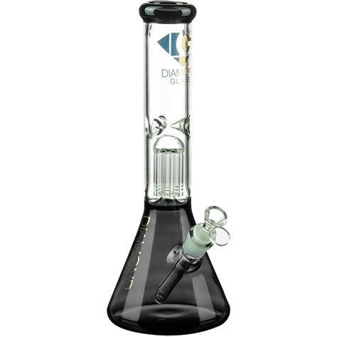 Diamond Glass 13 Eight Arm Tree Perc Beaker Bong Kings Pipes