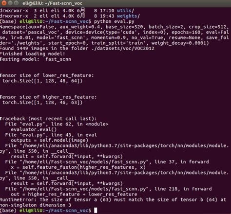 runtime error while running eveal py on voc datasets · issue 32 · tramac fast scnn pytorch · github