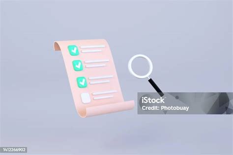 체크리스트 종이와 손을 잡고 돋보기 체크 표시가있는 용지 아이콘을 선택하십시오 3차원 형태에 대한 스톡 사진 및 기타 이미지 3차원 형태 돋보기 광학 기기 문서