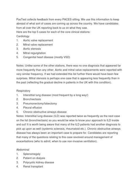 Common Cases Paces Pdf Respiratory Diseases Medical Specialties