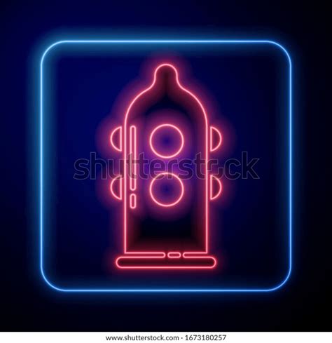 Glowing Neon Condom Safe Sex Icon Stock Vector Royalty Free