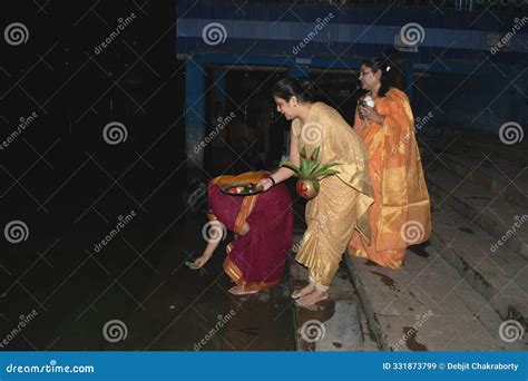 Traditional Indian Hindu Women Performing Auspicious Puja Rituals At