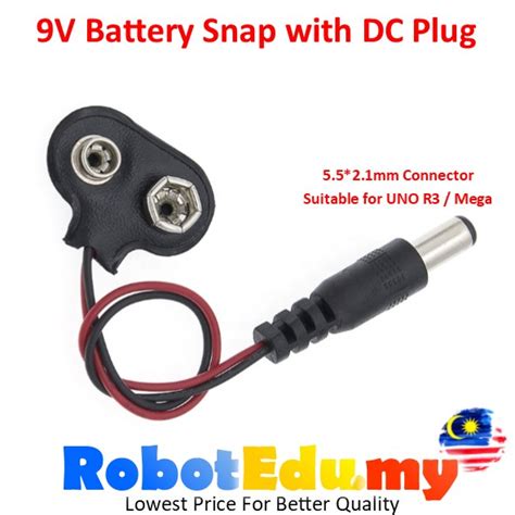 9v Battery Holder Connector Snap 21mm Dc Plug Adapter T Type For