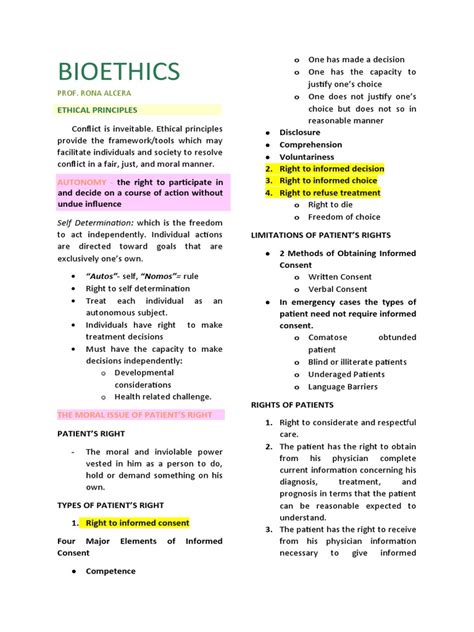 Bioethics Pdf Informed Consent Autonomy